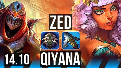 ZED Vs QIYANA MID Rank 1 Zed Rank 9 6 Solo Kills EUW