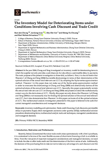 pdf an inventory model for deteriorating items under stock dependent demand and two level
