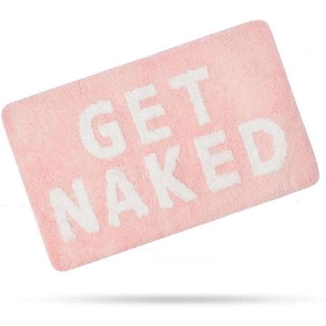 Get Naked Tapis de bain rose pour salle de bain amusant antidérapant