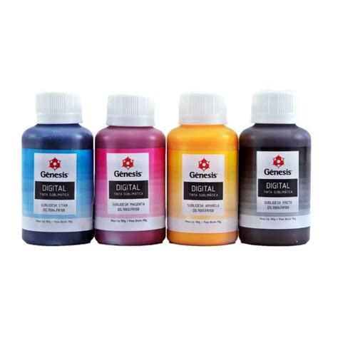 Tinta Sublimatica Gênesis Sublidesk Kit 4 Cores C 100ml Cada Shopee