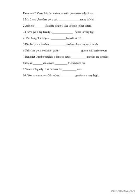 Possessive Case General Gramma English Esl Worksheets Pdf Doc