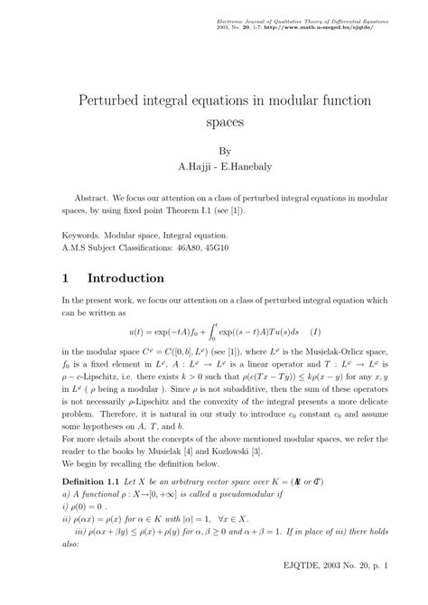 pdf perturbed integral equations in modular function spaces