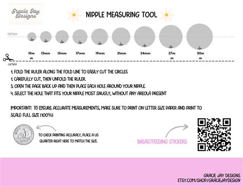 Nipple Ruler Breastfeeding Nipple Ruler Flange Ruler Printable Breast