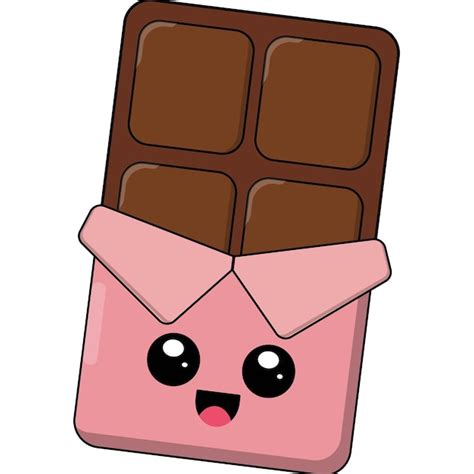 Tablette De Chocolat Kawaii Dans Un Emballage Vecteur Premium