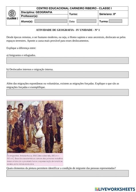 Atividades sobre Migração Ideias divertidas e didáticas PDF
