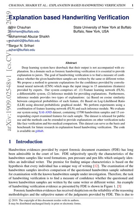 pdf explanation based handwriting verification