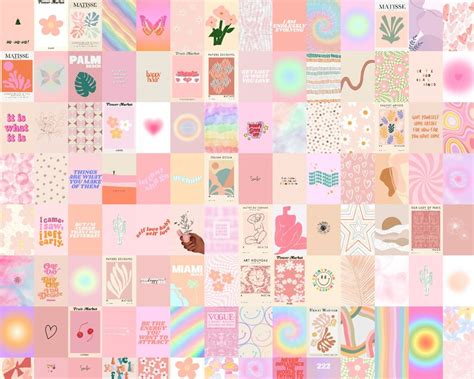 Pink Danish Pastel Aesthetic Wall Collage Kit Danish Pastel Etsy Uk
