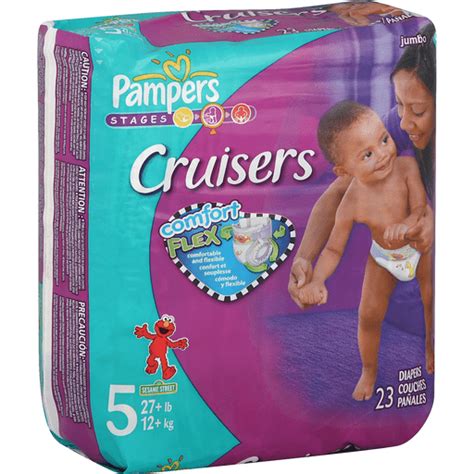 Pampers Diapers Size 5 27 Lb Sesame Street Jumbo 23 Ea Pañales