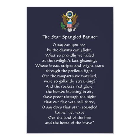Star Spangled Banner Printable Lyrics