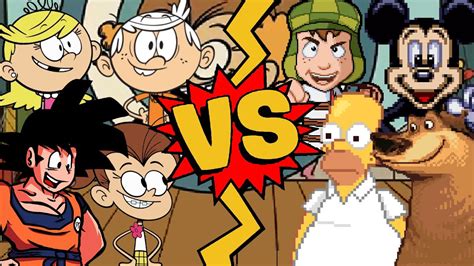 M U G E N Battles Goku Lincoln Loud Luan Loud Lola Loud Vs Chavo Boog