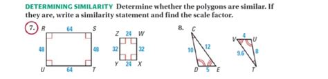 solved determining similarity determine whether the polygons are similar if they are write a