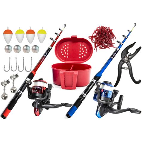 Kit Pesca Completo 2 Vara Molinete Alicate Sino Boia Chumbada