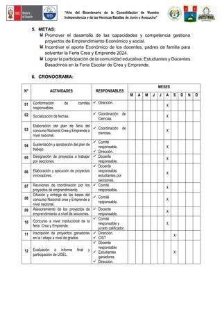 PLAN DE TRABAJO CONCURSO NACIONAL CREA Y EMPRENDE Docx