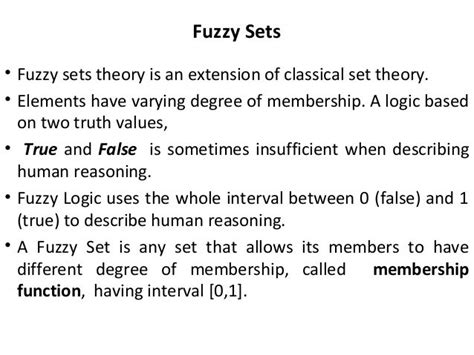 fuzzy set theory