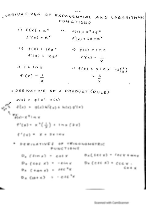 solution basic calculus derivatives of exponential and logarithmic functions with sample