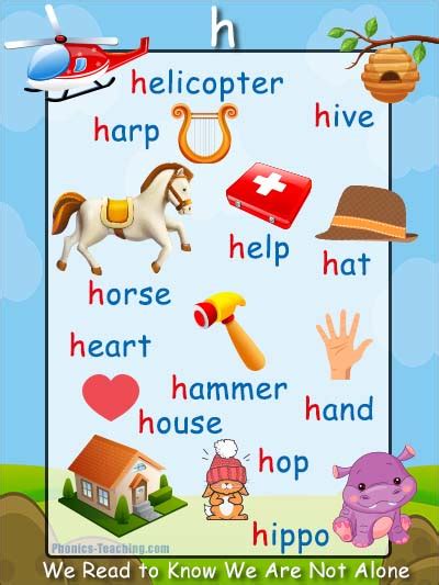 H Words Phonics Poster Free Printable Ideal For Phonics Practice