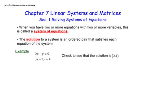 chapter 7 linear systems and matrices