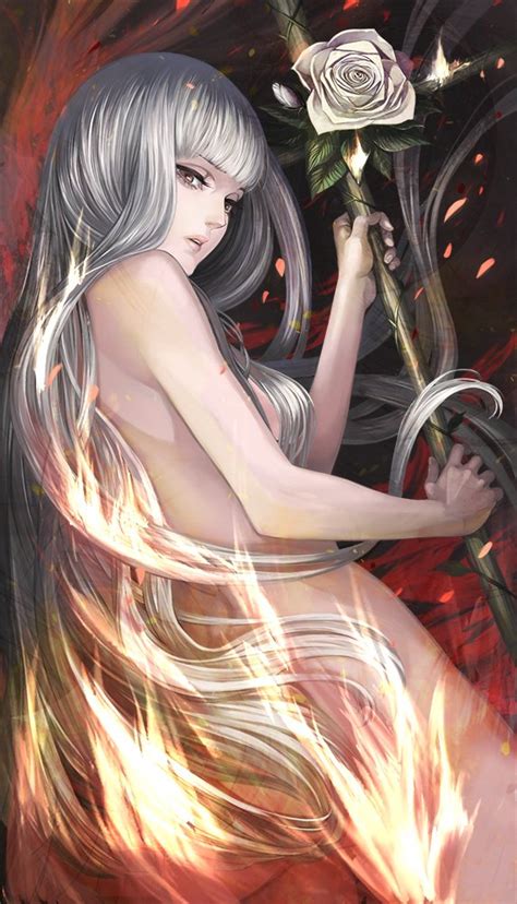 Safebooru 1girl Albino Bangs Blunt Bangs Fata Morgana No Yakata