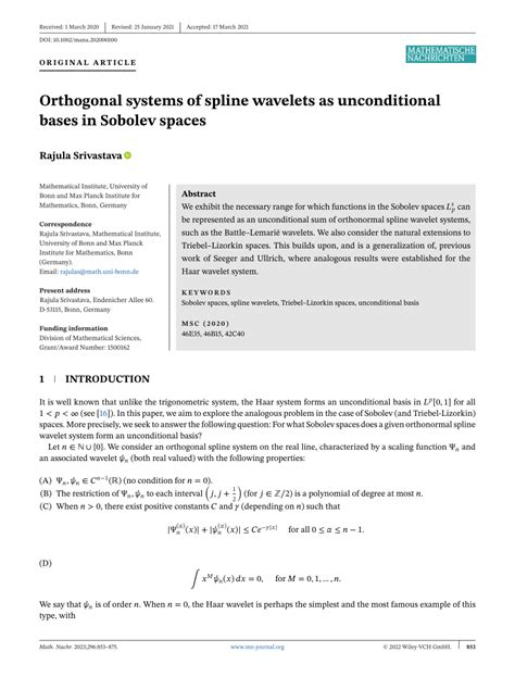 orthogonal systems of spline wavelets as unconditional bases in sobolev spaces request pdf