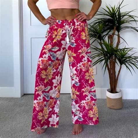 West Loop Pants Jumpsuits Pink Floral Beach Pants Poshmark