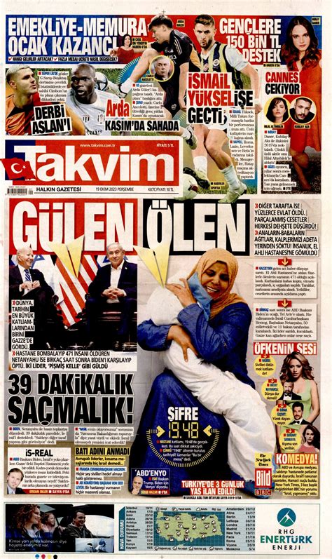 Takvim Gazetesi Takvim Manşet Oku Haberler 19 Ekim 2023