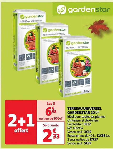 Promo Terreau Universel Gardenstar 20 L Chez Auchan ICatalogue Fr