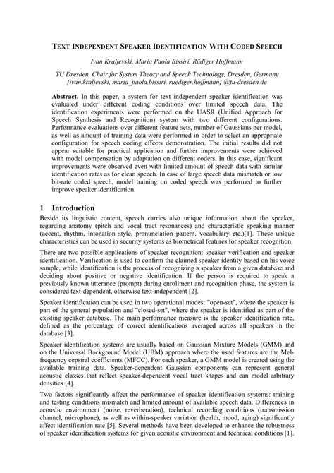 pdf text independent speaker identification with coded speech