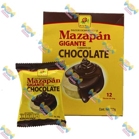 DE LA ROSA MAZAPAN GIGANTE CHOCOLATE 12 PZS Dulmics