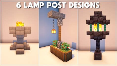 Minecraft 6 Unique Lamp Post Lantern Designs Tutorial 2020