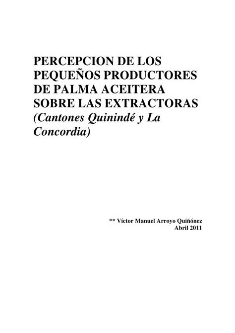 PDF PERCEPCION DE LOS PEQUEÑOS PRODUCTORES DE PALMA ACEITERA