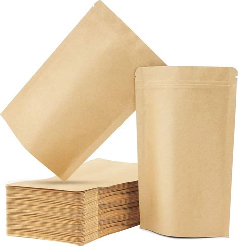 Amazon Kraft Stand Up Bags Eusoar 50pcs Zip Lock Reusable Sealing