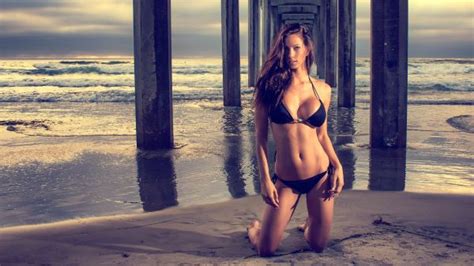 Wallpaper Sunlight Women Sunset Sea Sand Brunette Photography