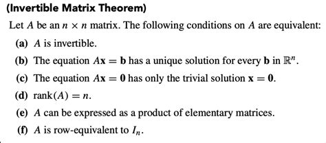 solved invertible matrix theorem let a be an n×n matrix