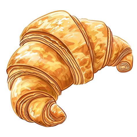 Un Dibujo De Un Croissant Con Una Imagen De Un Croisant Vector
