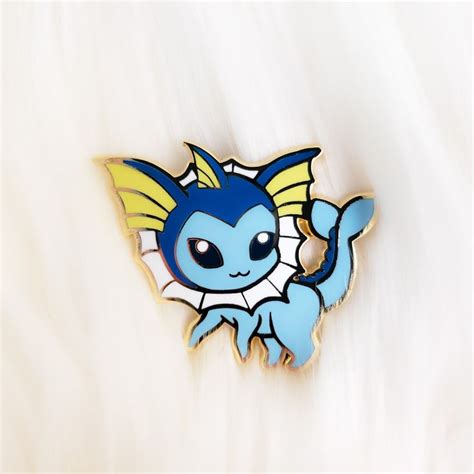 Pokemon Vaporeon Enamel Pin Bonnies Lab Enamel Pins Pokemon Cute Pins