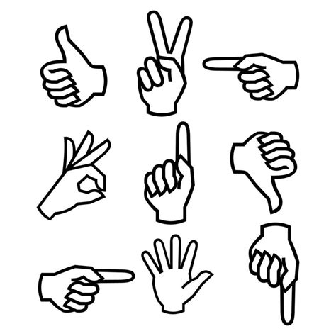 Hand Gestures Icon Set Collection Of Hand Gestures Icons For Web