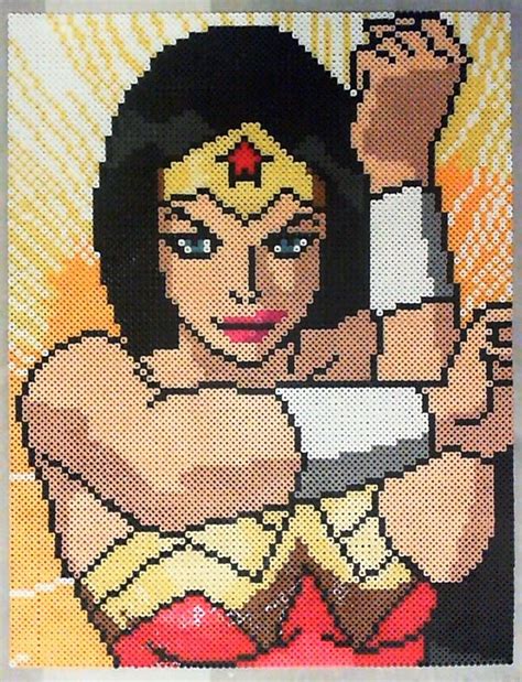 Wonder Woman Portrait Perler Bead Art By Phantasm Perler Bead Art The