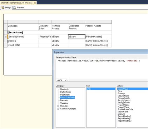 reporting services ssrs subtotalling columns with expressions stack overflow