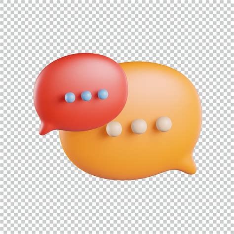 Balão de fala ícone 3d de bate papo PSD Premium