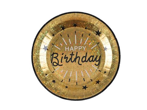 Talerzyki Urodzinowe Happy Birthday Sparkling Cm Szt