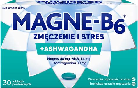 Magne B6 Zmęczenie i stres magnez i ashwagandha 30 tabletek Opinie i