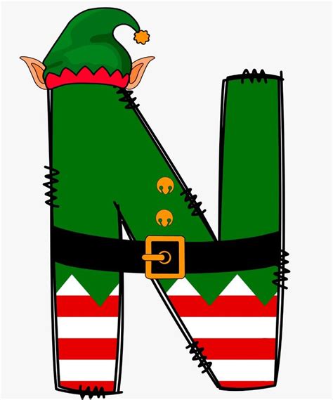 The Letter N Is Decorated With An Elf S Costume
