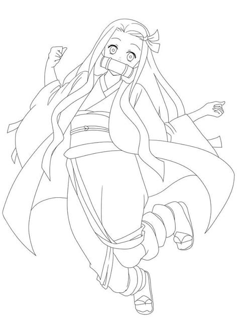 Nezuko And Zenitu Coloring Pages
