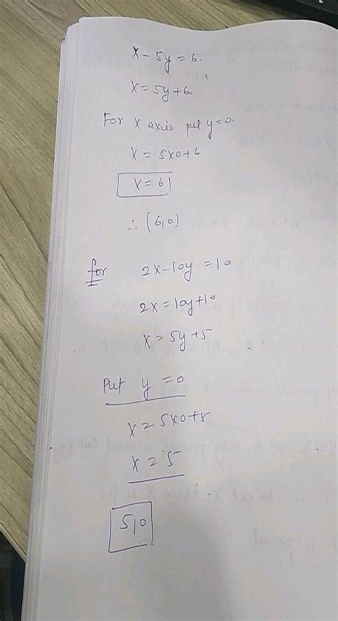 aiso mind the points where the lines represented by the given equations intersect the x axis