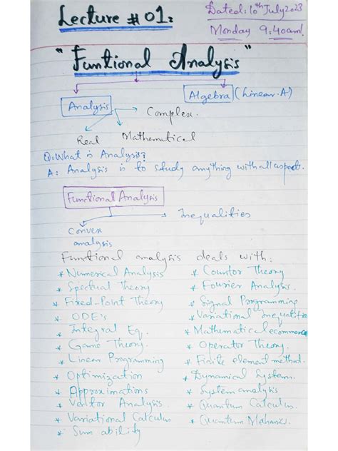 functional analysis lectures pdf