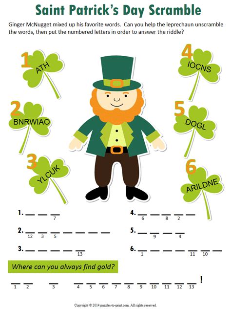 Here Is A Fun Saint Patrick S Day Word Scramble To Celebrate March 17th