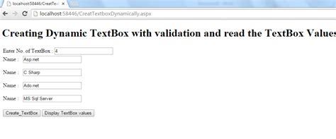 Creating Validating Reading Dynamic Textbox In ASP Net