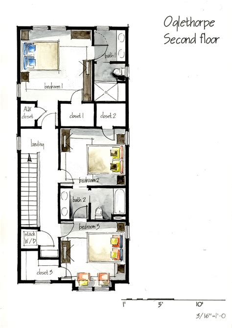 Real Estate Watercolor D Floor Plans Part On Behance House Floor