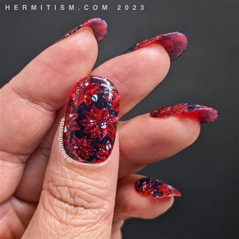 Poinsettia Jelly Christmas Nail Art Hermit Werds