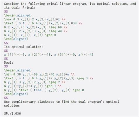 solved consider the following primal linear program its